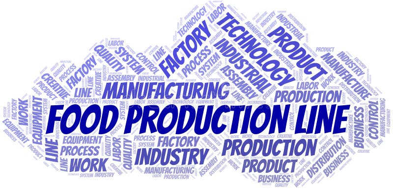Food Production Line Word Cloud Create with Text only. Stock Vector ...