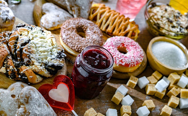 Food Products Containing a Significant Amount of Sugar Stock Image ...