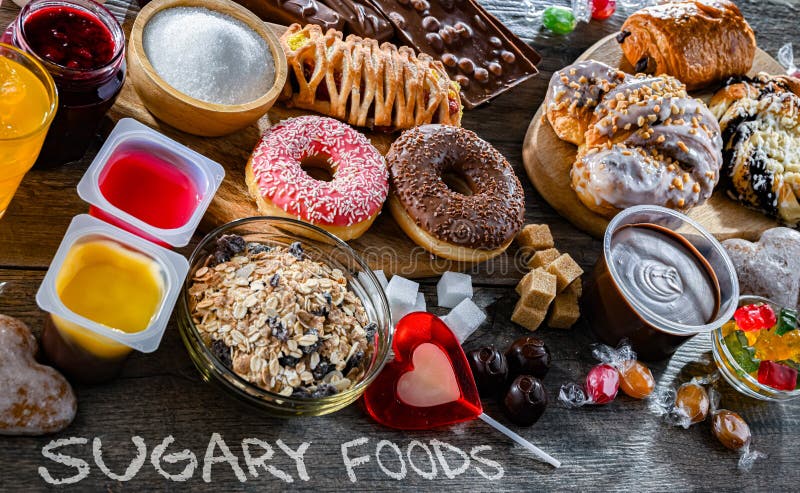 Food Products Containing a Significant Amount of Sugar Stock Image ...