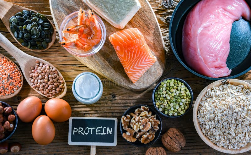 Food Products Rich in Protein. High-protein Diet Stock Image - Image of ...