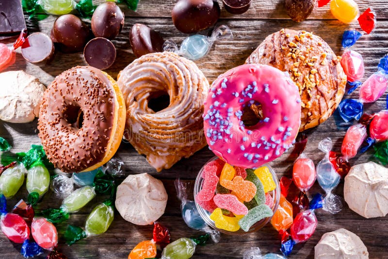 Food Products Rich in Sugar. Junk Food Stock Image - Image of glucose ...