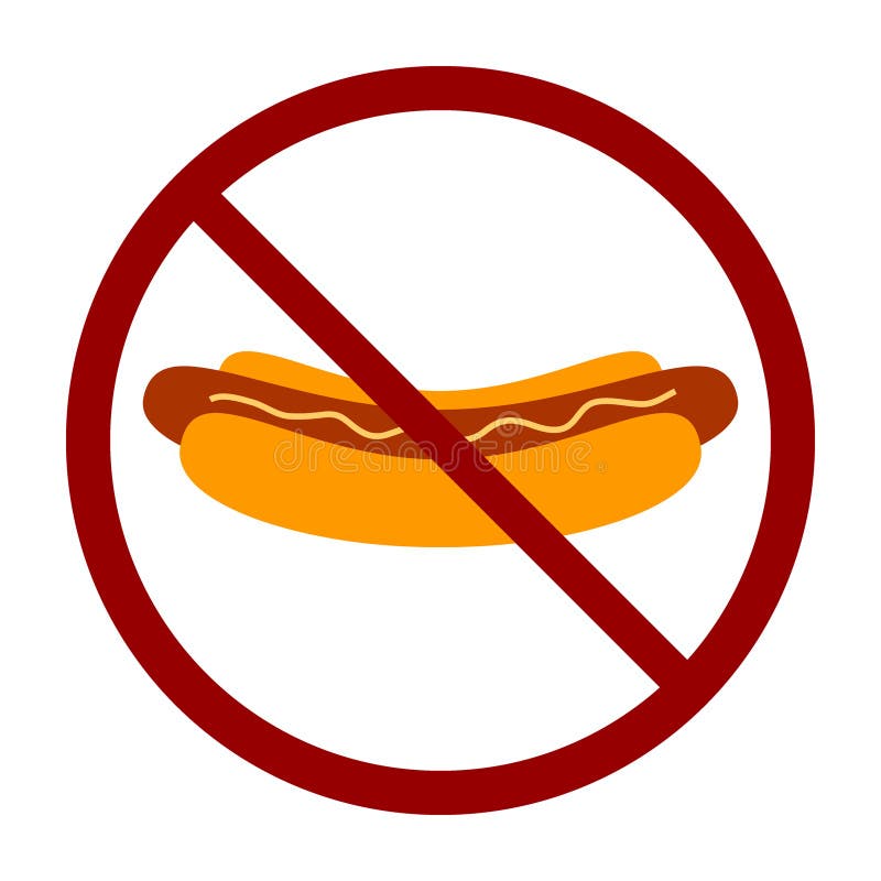 Food Prohibition Sign Vector Illustration. Stock Illustration ...