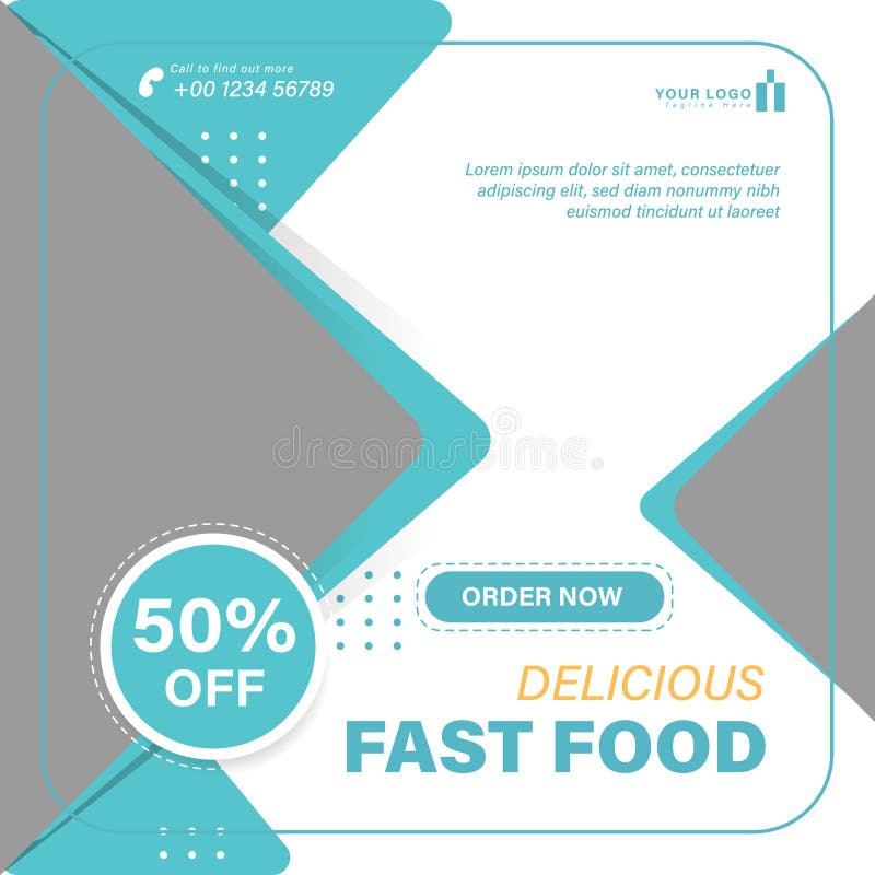 Food Promotion Social Media Template Stock Vector - Illustration of ...
