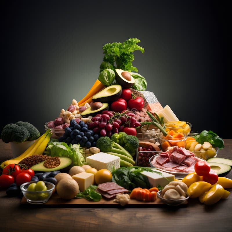 Food Pyramid Represents Way of Healthy Eating Stock Illustration ...