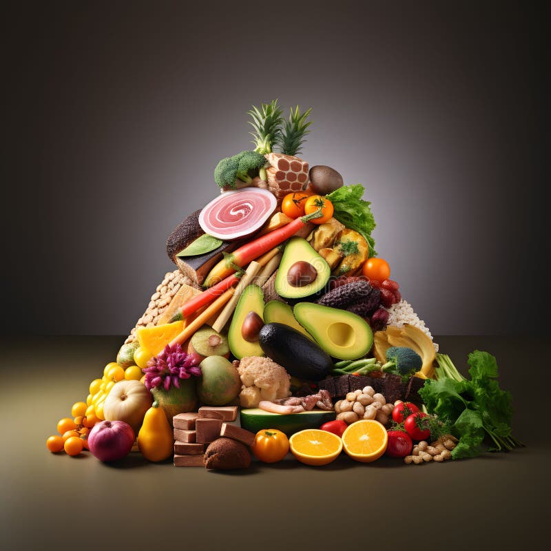 Food Pyramid Represents Way of Healthy Eating Stock Illustration ...