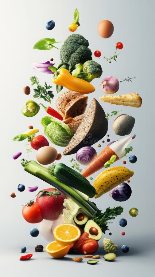 Food Pyramid Showcasing Colorful and Nutritious Food Groups in a 3D ...