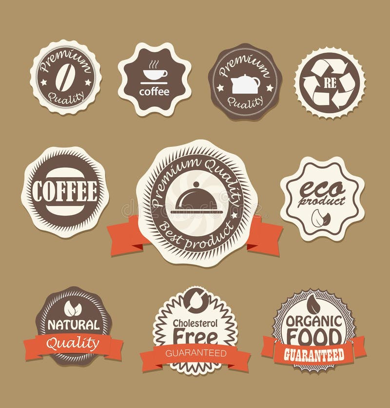 Food Quality Labels Collection Stock Vector - Illustration of modern ...