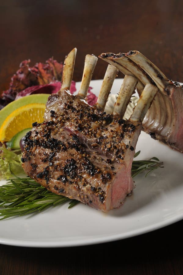Food: rack of lamb chops stock image. Image of cooked - 66837013