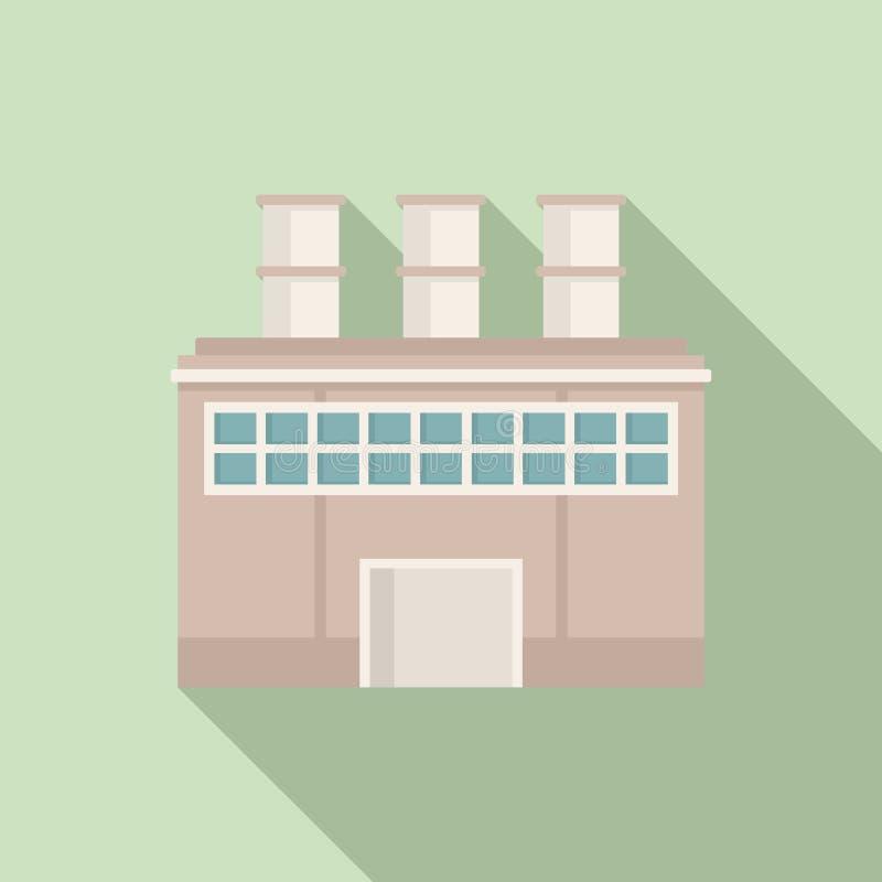 Food Recycle Factory Icon, Flat Style Stock Vector - Illustration of ...