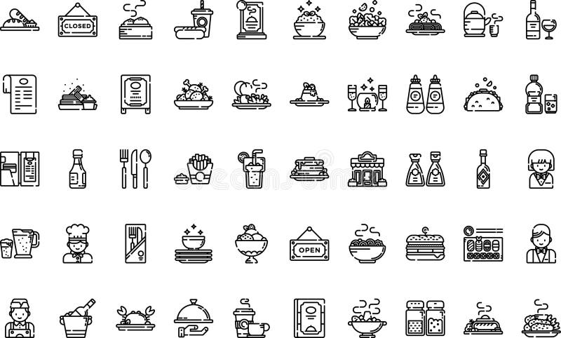 Food Restaurant Icons High-Quality Vector Icons Collection with ...