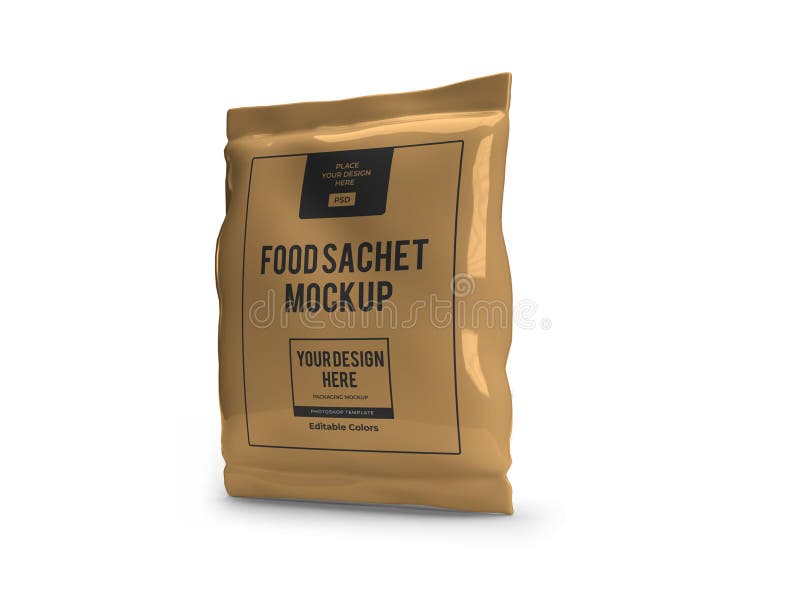 Food Sachet Packaging 3D Illustration Mockup Scene Stock Illustration ...