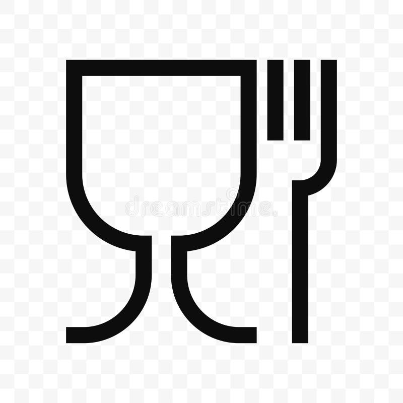 Food Safe Material Wine Glass and Fork. Food Grade Vector Icon Stock ...
