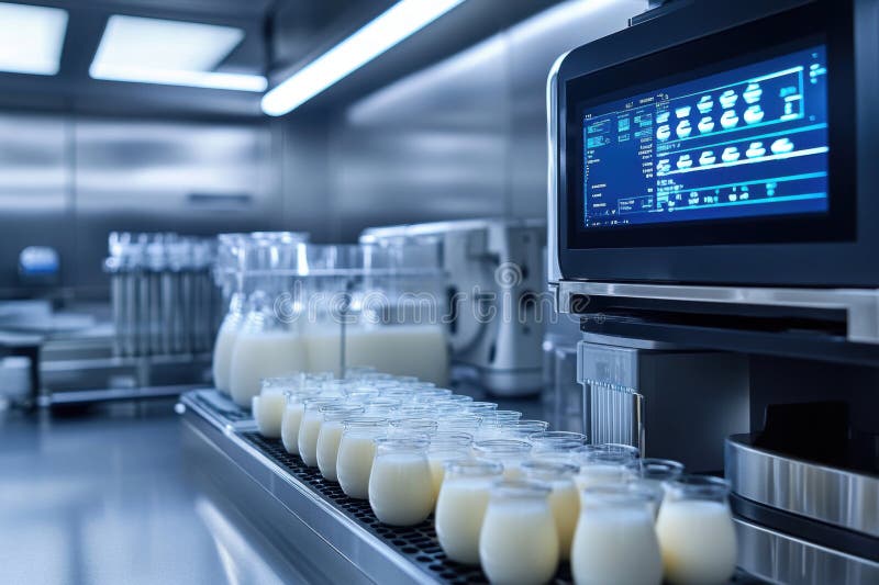 Food Safety Analysis, a Lab Setting with Milk Samples Awaiting Protein ...