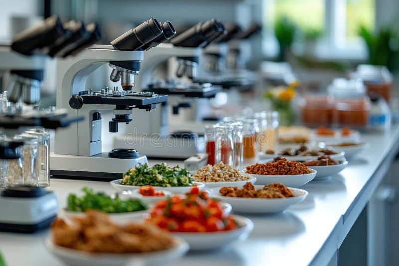 Food Safety Analysis, Microscopic Food Analysis Lab with Samples on ...