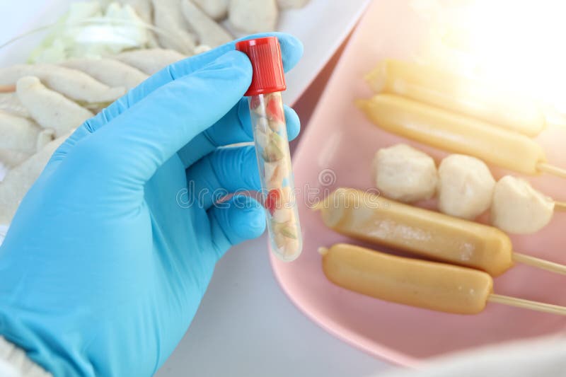 Food Sample To Analyze in the Laboratory Stock Photo - Image of control ...