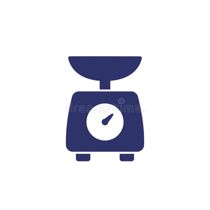 Food scales icon on white stock vector. Illustration of scales - 219882082
