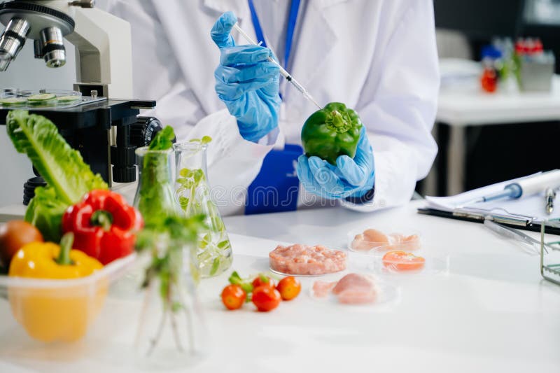 Food Science As Lab Scientists Test and Analyze Vegetables for Safety ...