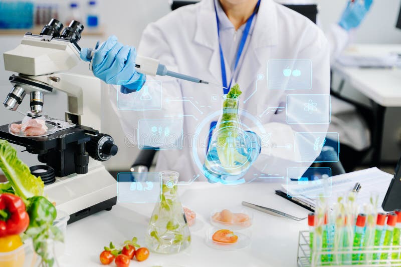 Food Science As Lab Scientists Test and Analyze Vegetables for Safety ...