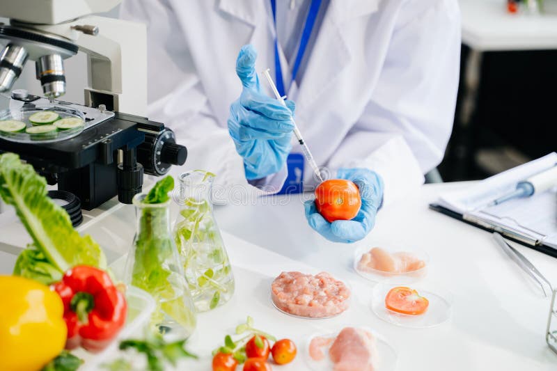 Food Science As Lab Scientists Test and Analyze Vegetables for Safety ...