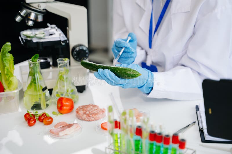 Food Science As Lab Scientists Test and Analyze Vegetables for Safety ...