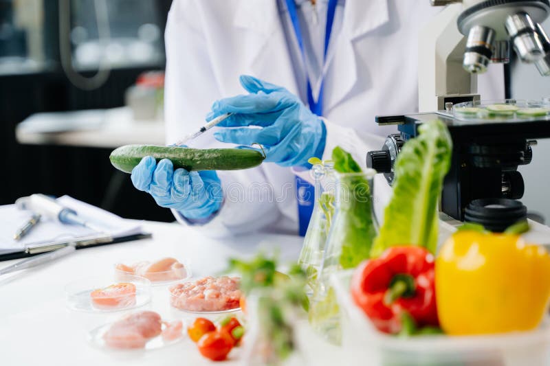 Food Science As Lab Scientists Test and Analyze Vegetables for Safety ...