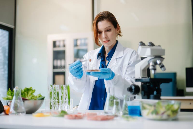 Food Science As Lab Scientists Test and Analyze Vegetables for Safety ...