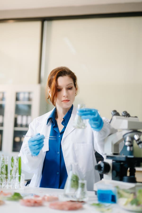 Food Science As Lab Scientists Test and Analyze Vegetables for Safety ...