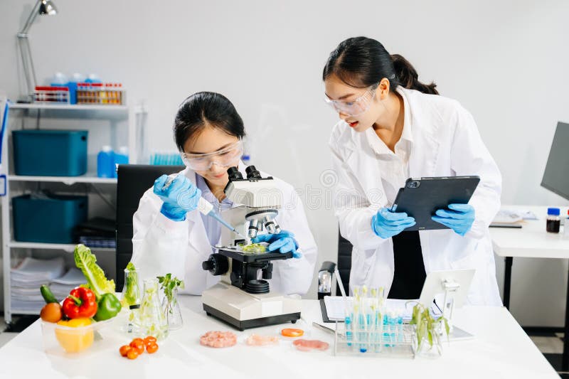 Food Scientists in Lab Coats, Testing Samples, and Analyzing Food ...