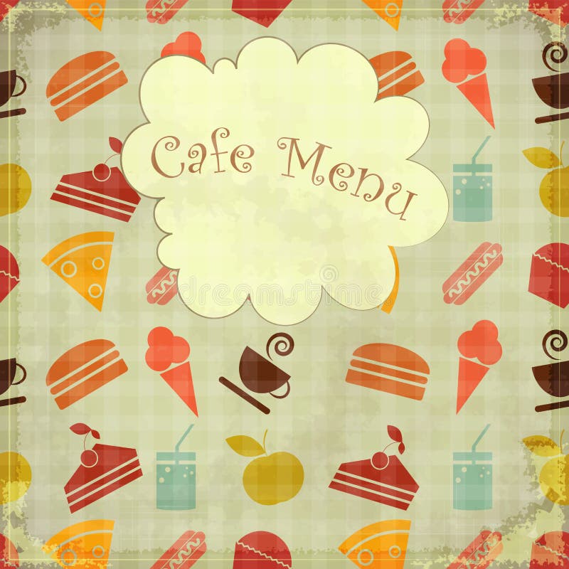 Food seamless - Menu cover stock vector. Illustration of retro - 24847303