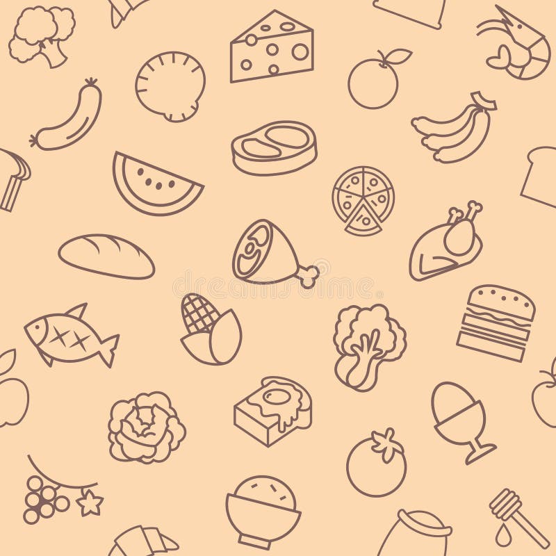 Food Seamless Pattern Elements and Background Stock Vector ... Food Seamless Pattern Elements and Background Stock Vector ...