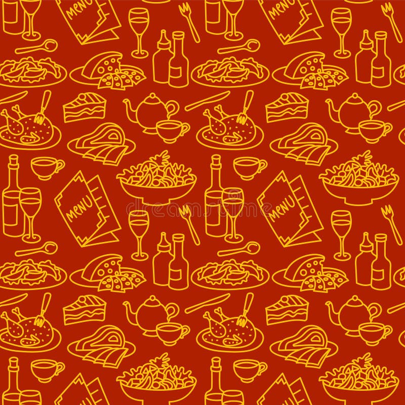 Restaurant Seamless Pattern Stock Vector - Illustration of coffee, cheese: 21802747