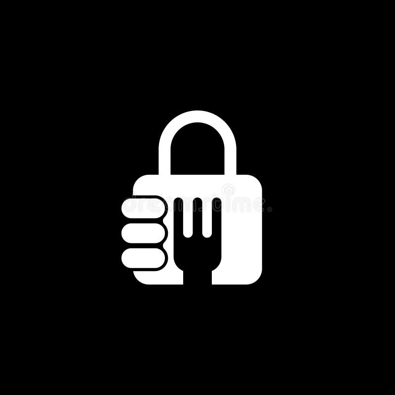 Food Security Lock Icon. Vector Stock Vector - Illustration of healthy ...