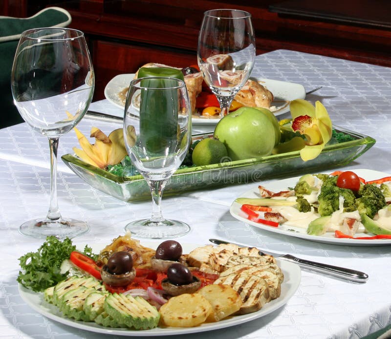 Food served at the table stock photo. Image of dining - 25919992