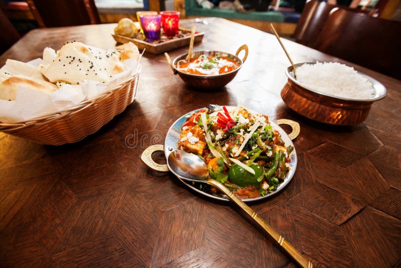 Food Served at Table in Restaurant Stock Image - Image of meal, elegant ...
