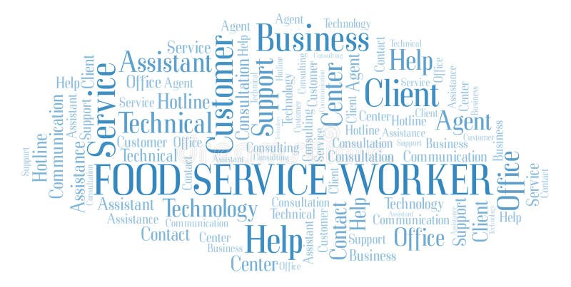 Food Service Worker Word Cloud. Wordcloud Made with Text only Stock ...