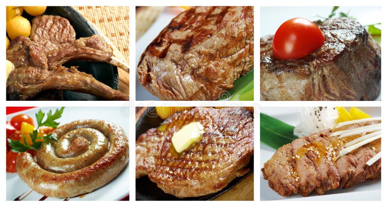 Food Set of Different Steak Stock Image - Image of roast, health: 28185333