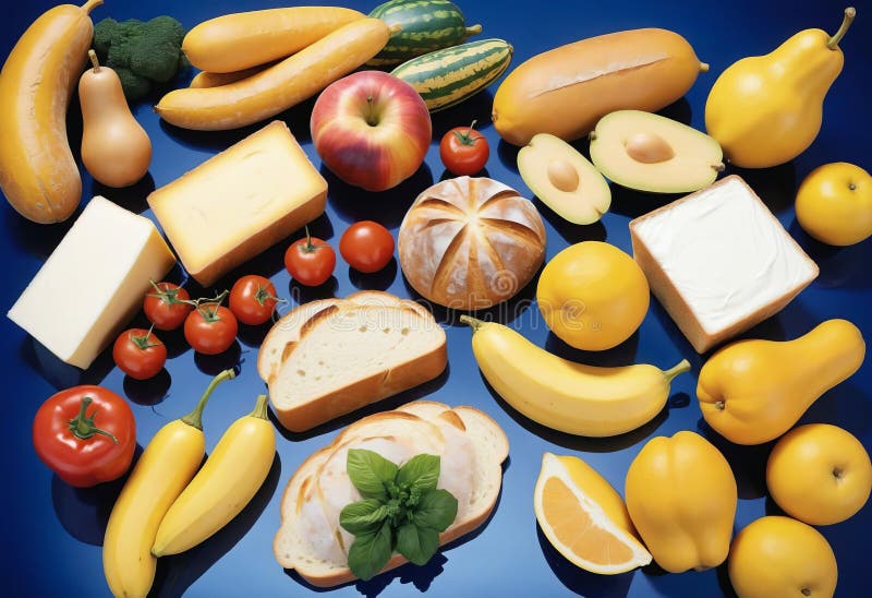 Daily Food Set. Many daily Food Ingredients Stock Illustration ...