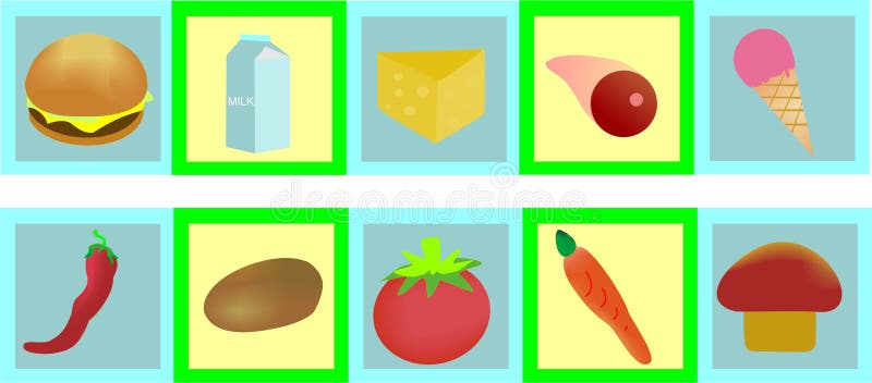 Food Set-vector Illustration Stock Vector - Illustration of burger ...