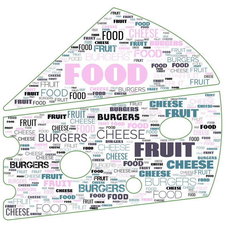 Food Shapes Text Words Abstract Stock Illustration - Illustration of ...