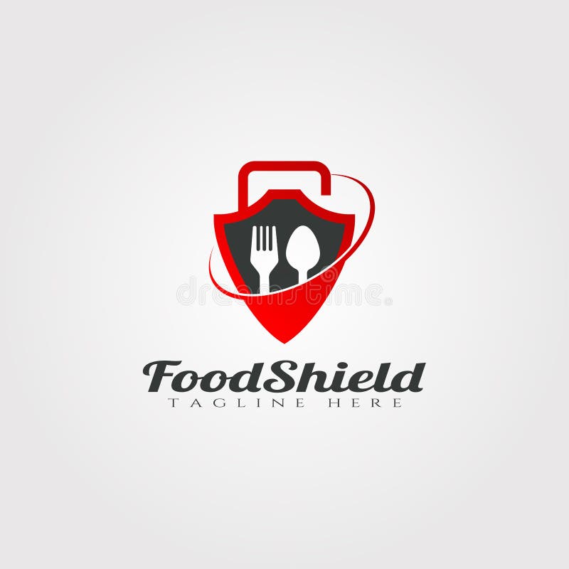 Food Shield Vector Logo Design, Food Icon Stock Vector - Illustration ...