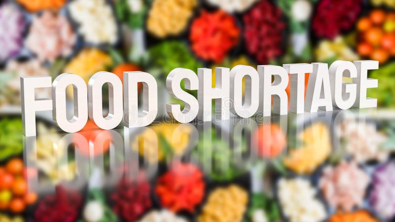 The Food Shortage White Text on Food Background 3d Rendering Stock ...