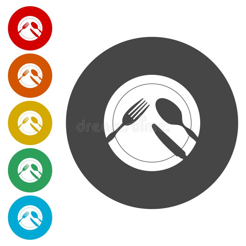Food Sign Icon. Cutlery Symbol Stock Vector - Illustration of circular ...