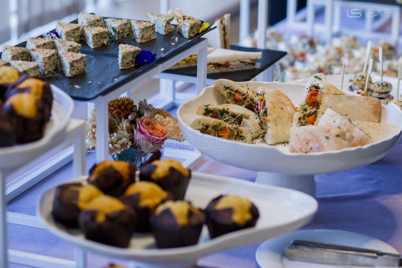 Food and Snacks on Buffet Table in the Restaurant Stock Photo - Image ...