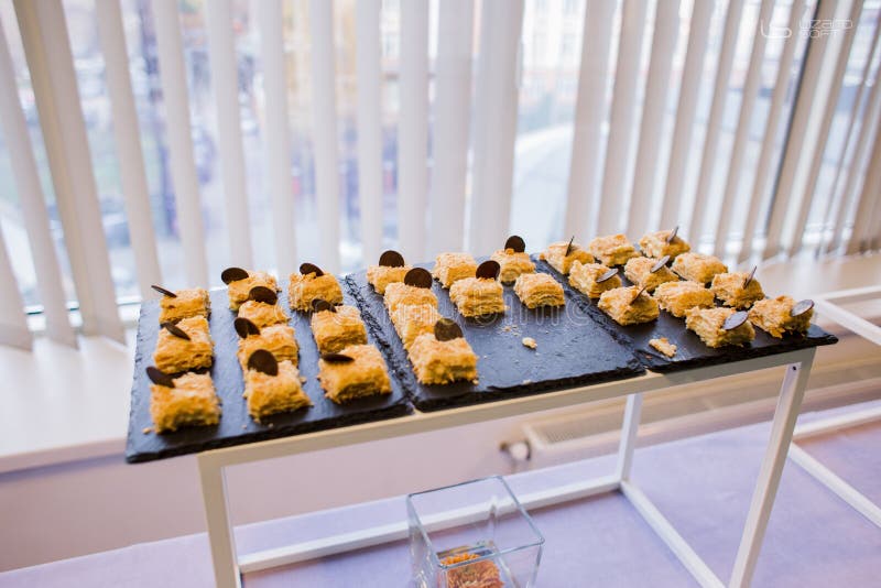 Food and Snacks on Buffet Table in the Restaurant Stock Photo - Image ...