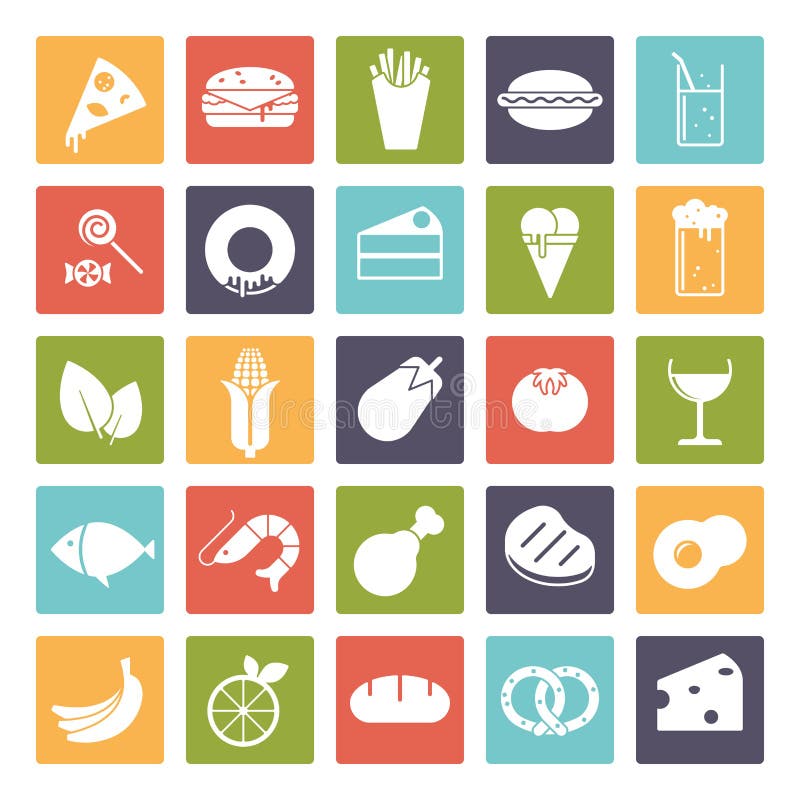 Food icons vector set stock vector. Illustration of design - 48099214