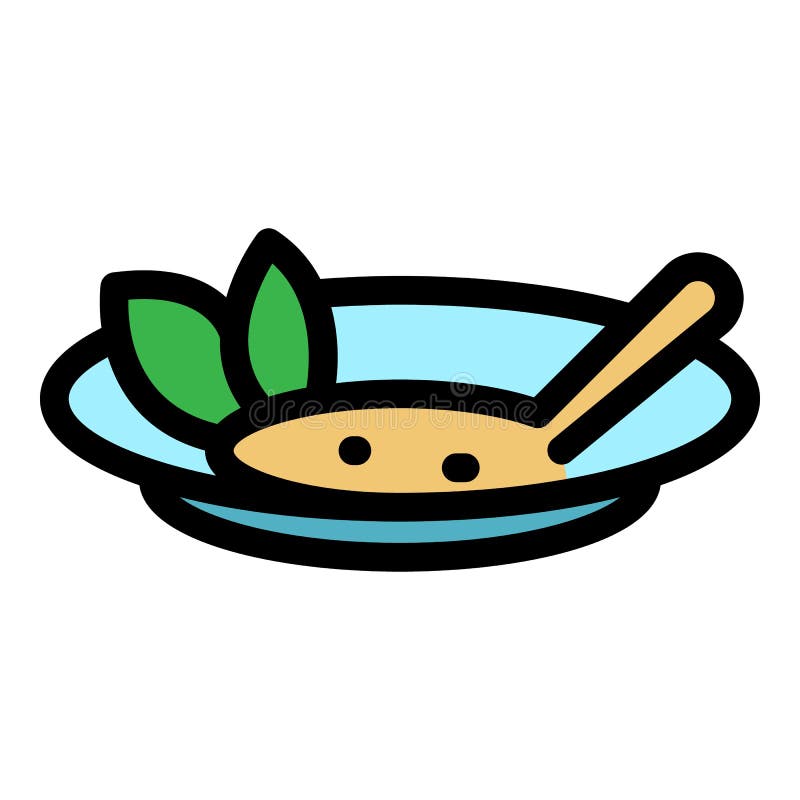Food Soup Plate Icon Color Outline Vector Stock Vector - Illustration ...
