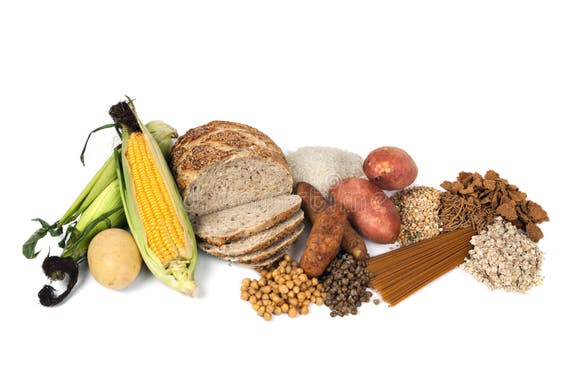 Food Sources of Complex Carbohydrates Stock Photo - Image of barley ...