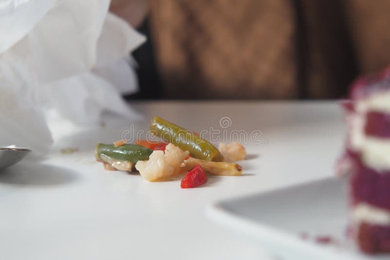 Food spilled on a table stock photo. Image of table - 368968652