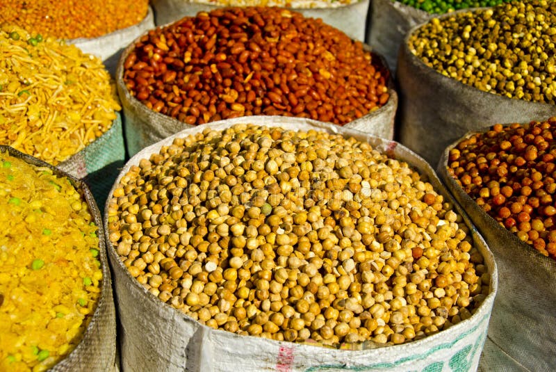 Food Stacks in Delhi Street Bazaar, India Stock Image - Image of vegan ...