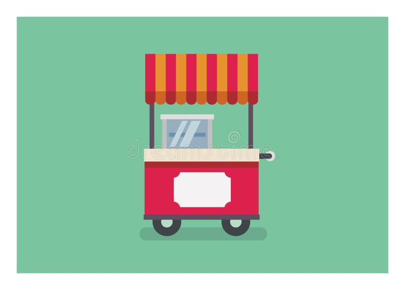 Food Stall. Simple Flat Illustration. Stock Vector - Illustration of ...